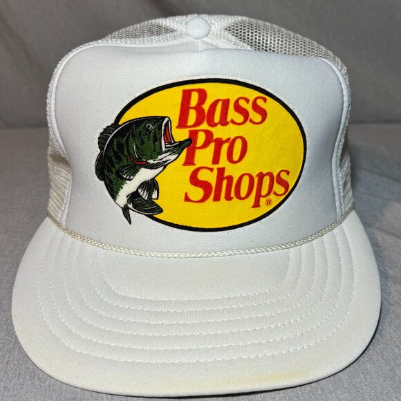 Bass Pro Shops | Accessories | Vintage Bass Pro Shops White Snapback ...